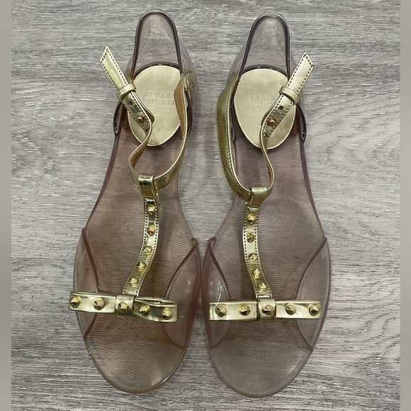 Stuart Weitzman | Shoes | Stuart Weitzman Clear Pvc And Gold Studded ...
